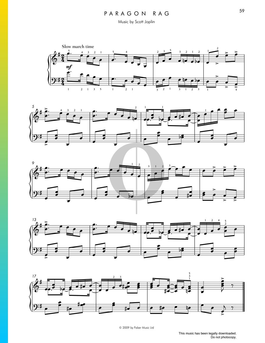 Paragon Rag (Scott Joplin) Piano Sheet Music - OKTAV