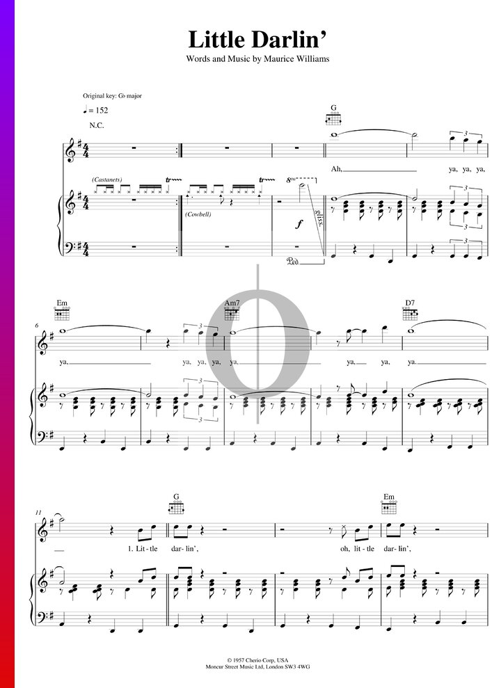 Little Darlin' (The Diamonds) Piano Sheet Music - OKTAV