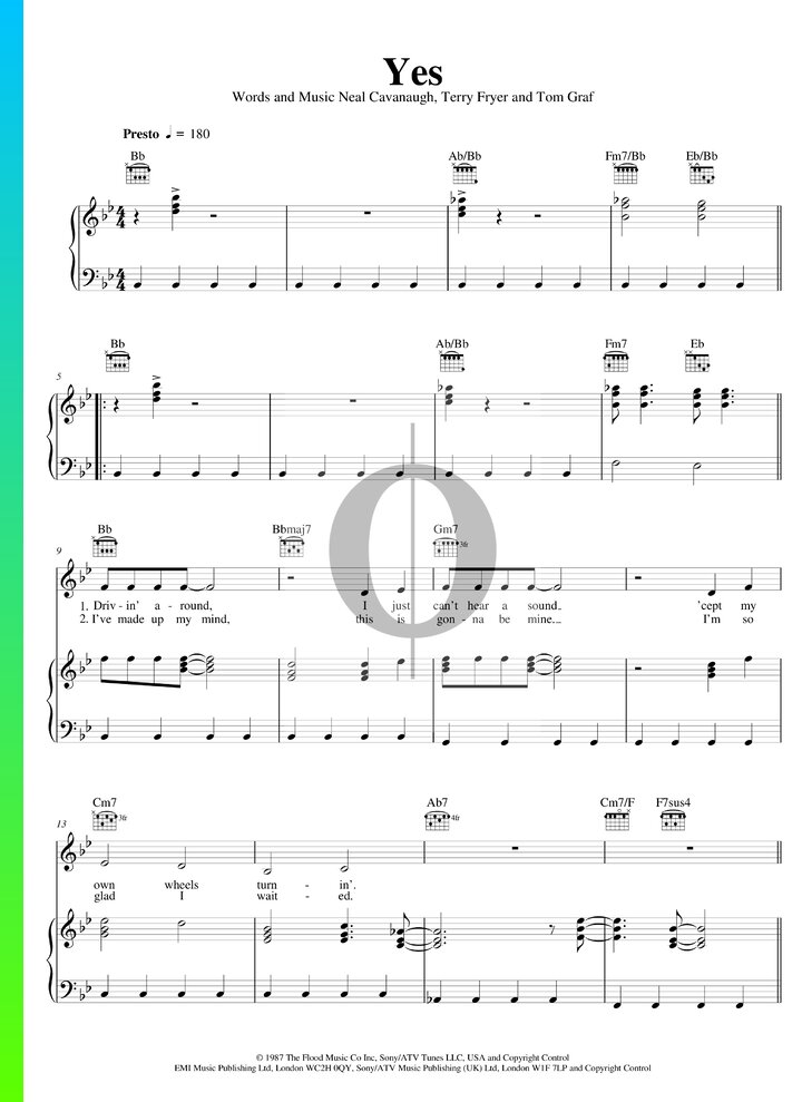 Yes Piano Sheet Music from Dirty Dancing by Merry Clayton - OKTAV
