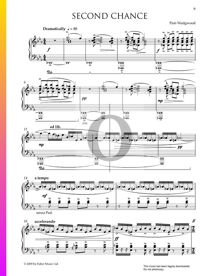 Second Chance (Pam Wedgwood) Piano Sheet Music - OKTAV