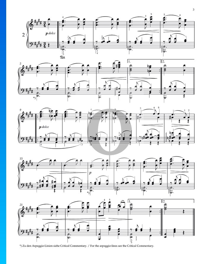 Waltz, Op. 39 No. 2 (Johannes Brahms) Piano Sheet Music - OKTAV