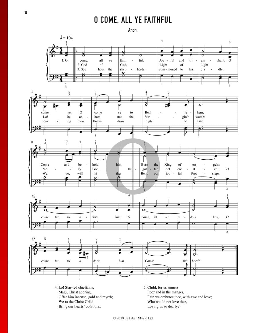 O Come, All Ye Faithful Sheet Music (Piano, Voice) | PDF Download - OKTAV