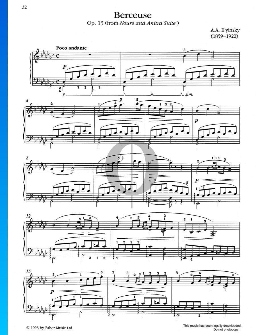 Noure et Anitra, Op. 13: 7. Berceuse (Alexander Alexandrovich Ilyinsky ...