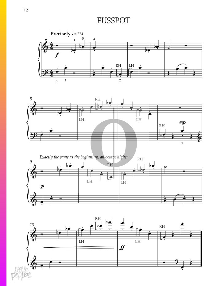 Fusspot (Elissa Milne) Piano Sheet Music - OKTAV