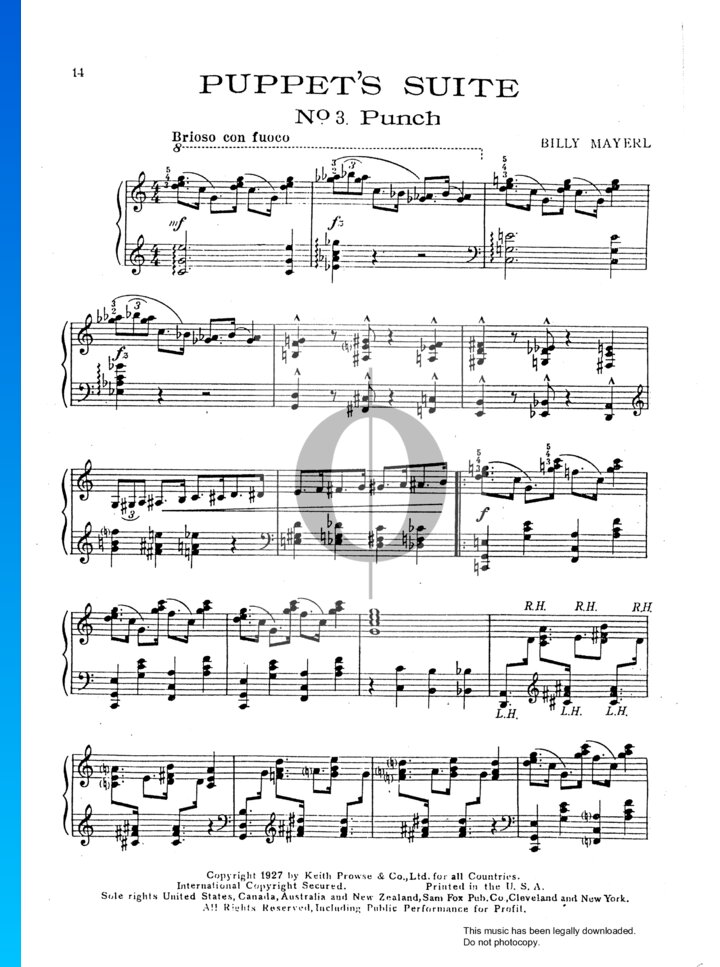 Puppet's Suite: No. 3 Punch » Billy Mayerl - Partituras de piano - OKTAV