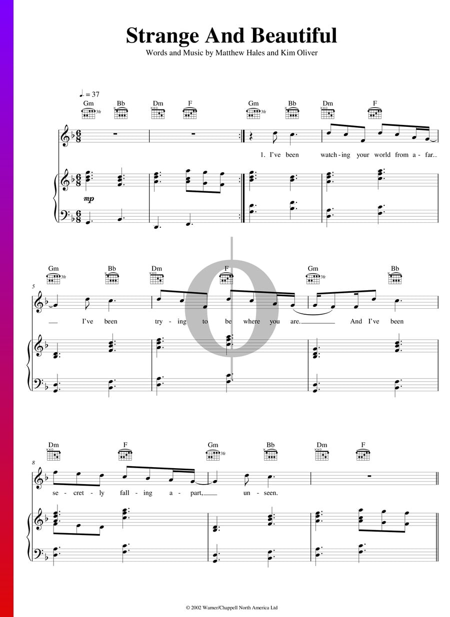 Strange And Beautiful (Aqualung) Piano Sheet Music - OKTAV