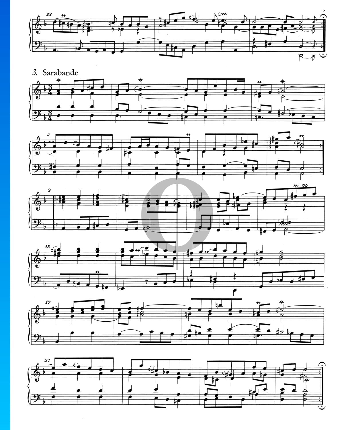 French Suite No. 1 D Minor, BWV 812: 3. Sarabande (Johann Sebastian ...