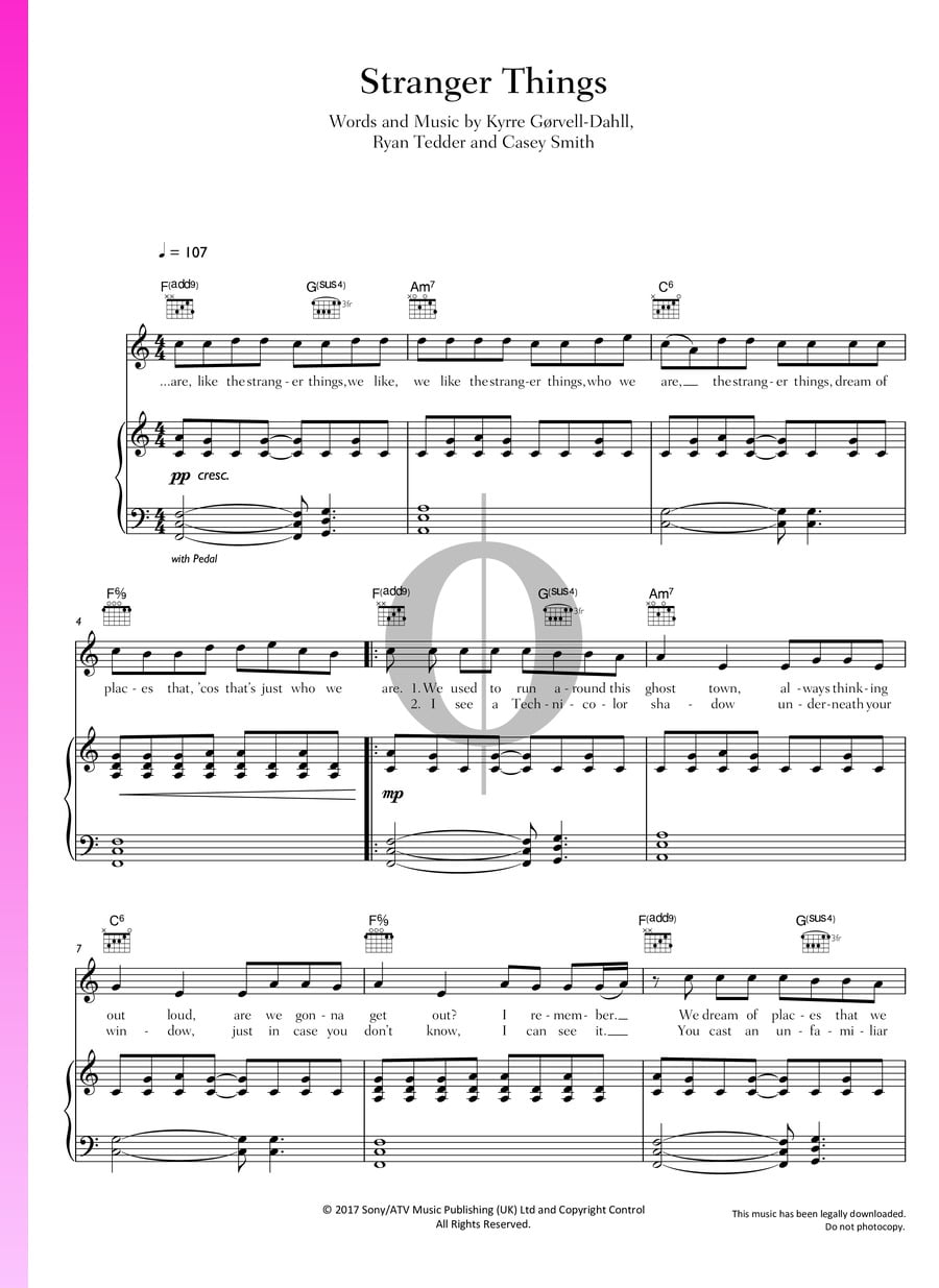 Stranger Things (Kygo, OneRepublic) Piano Sheet Music - OKTAV