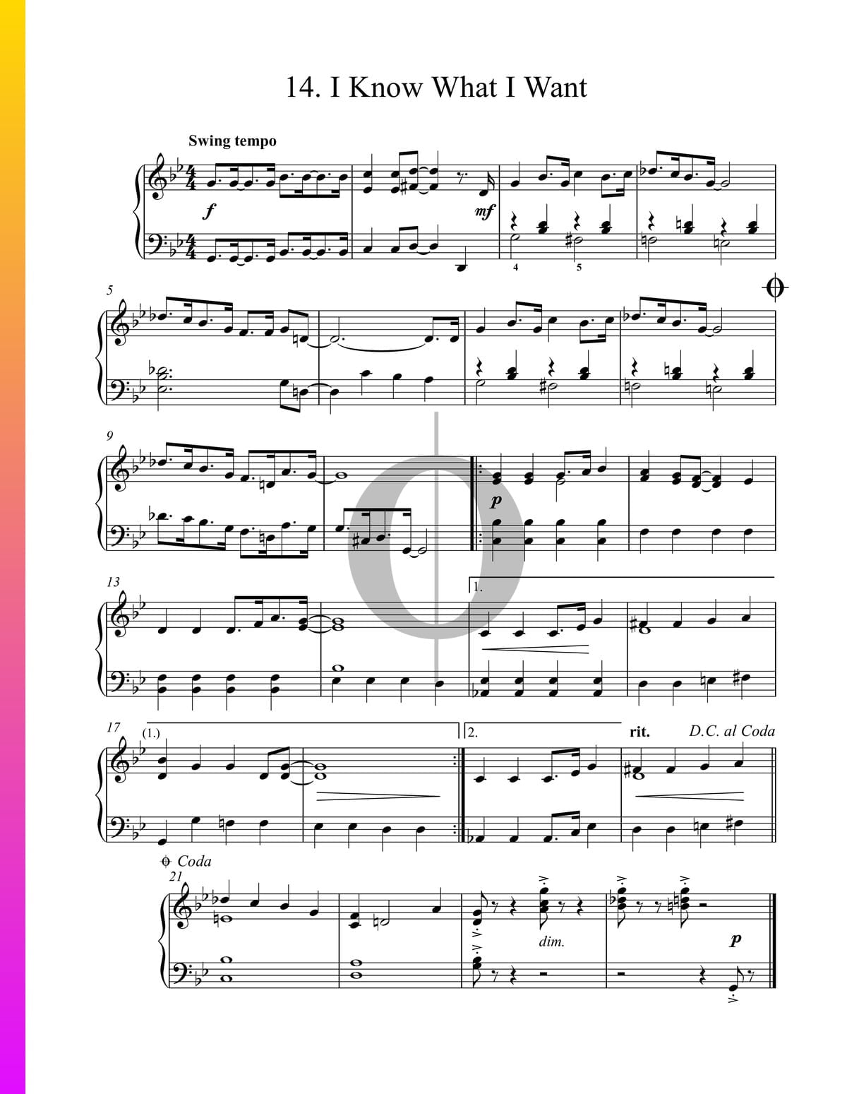 I Know What I Want (Pam Wedgwood) Piano Sheet Music - OKTAV
