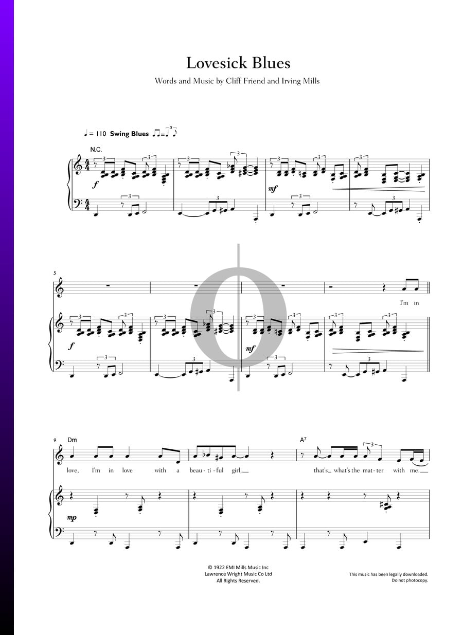 Lovesick Blues (Jamie Cullum) Piano Sheet Music - OKTAV