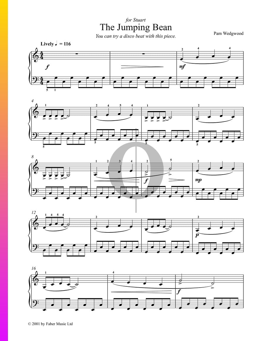 The Jumping Bean (Pam Wedgwood) Piano Sheet Music - OKTAV
