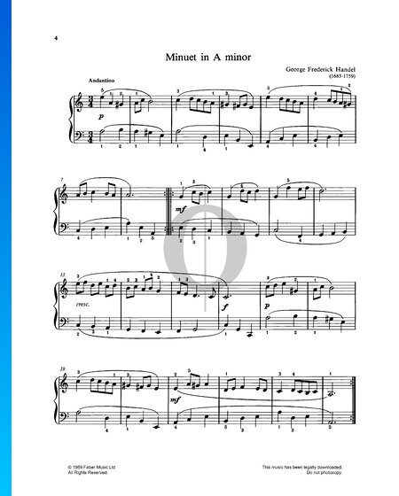 Menuet in F Major, No. 8 (Leopold Mozart) Piano Sheet Music - OKTAV