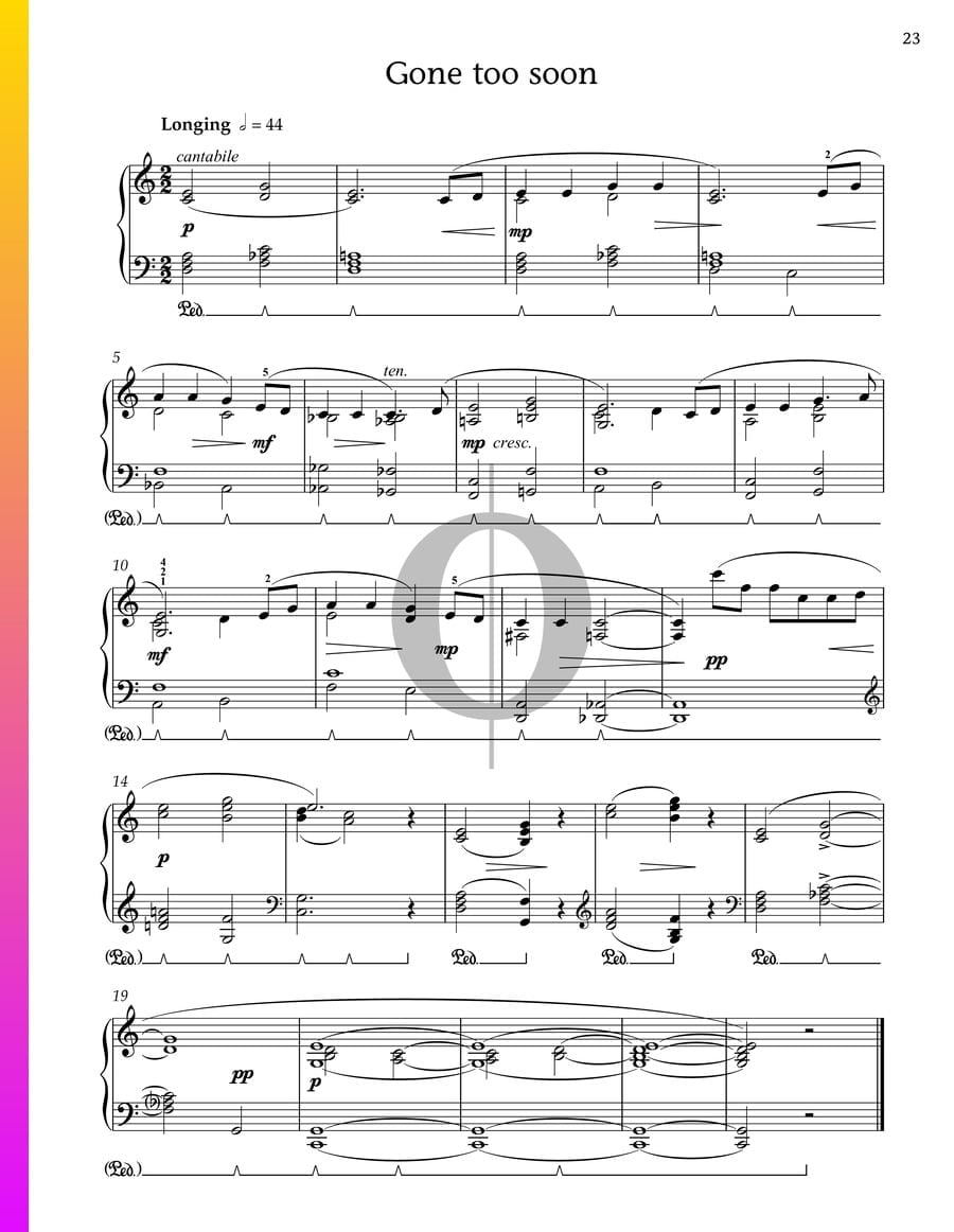 Gone Too Soon (Elissa Milne) Piano Sheet Music - OKTAV