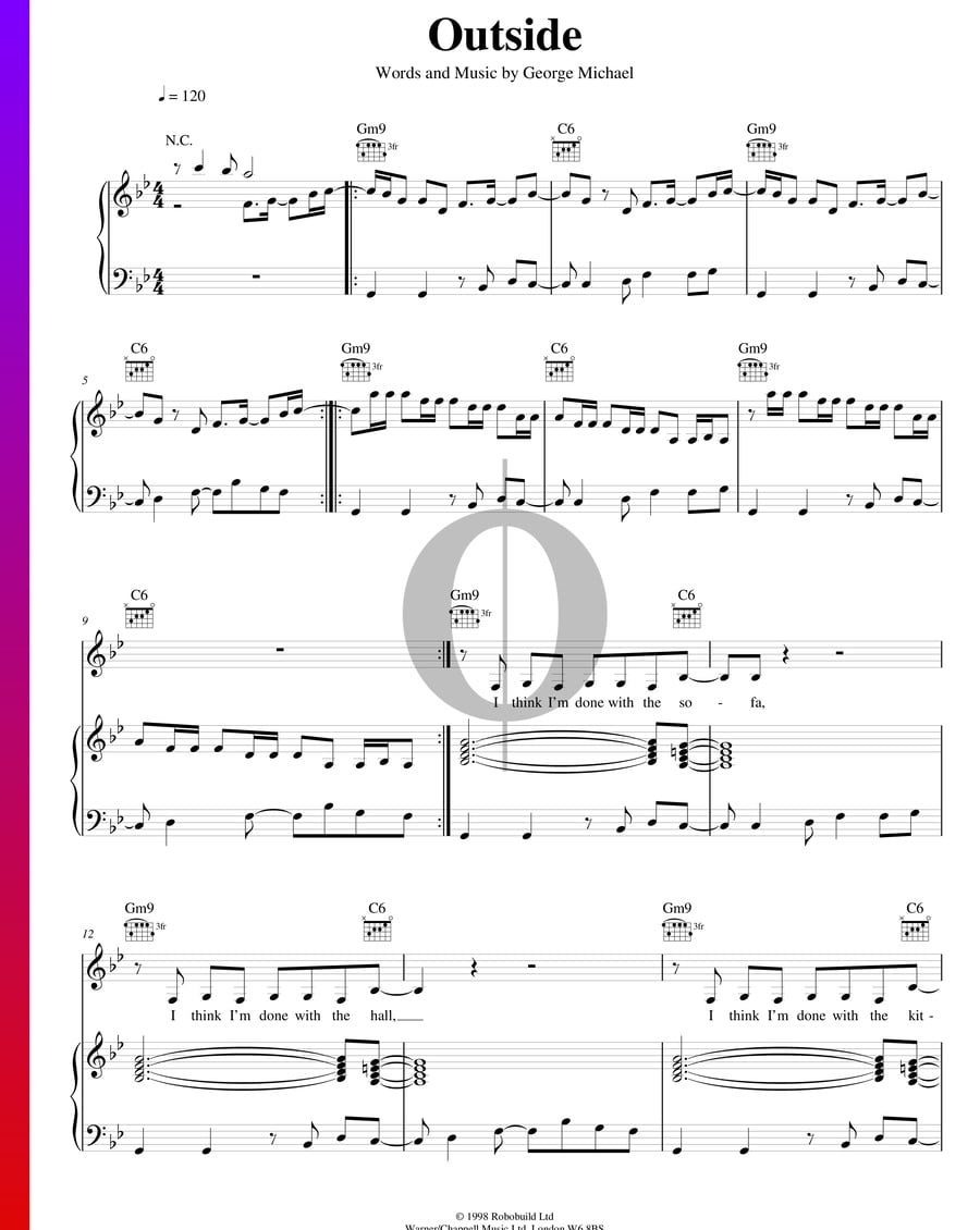 Outside (George Michael) Piano Sheet Music - OKTAV