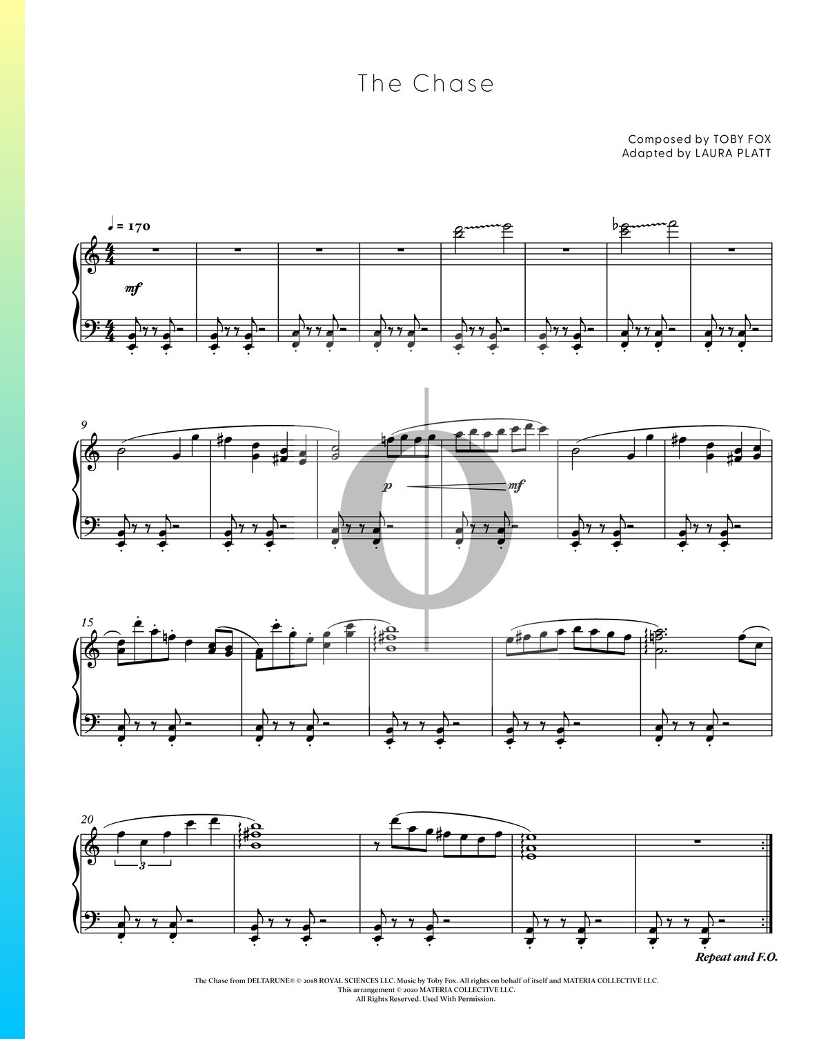 The Chase (Toby Fox) Piano Sheet Music - OKTAV