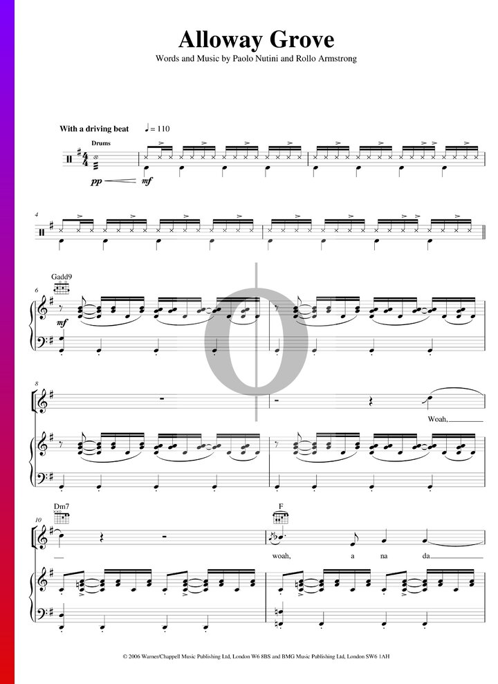 Alloway Grove Sheet Music (Piano, Voice, Guitar) - PDF Download & Streaming - OKTAV