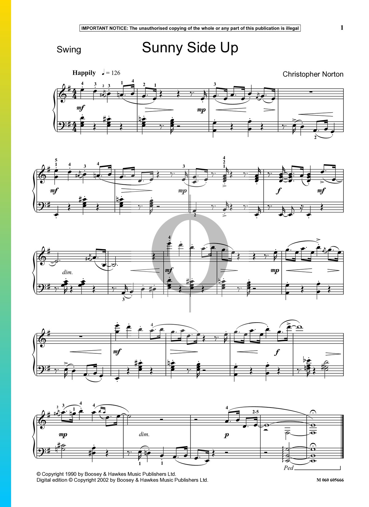 Sunny Side Up Sheet Music (Piano Solo) - OKTAV