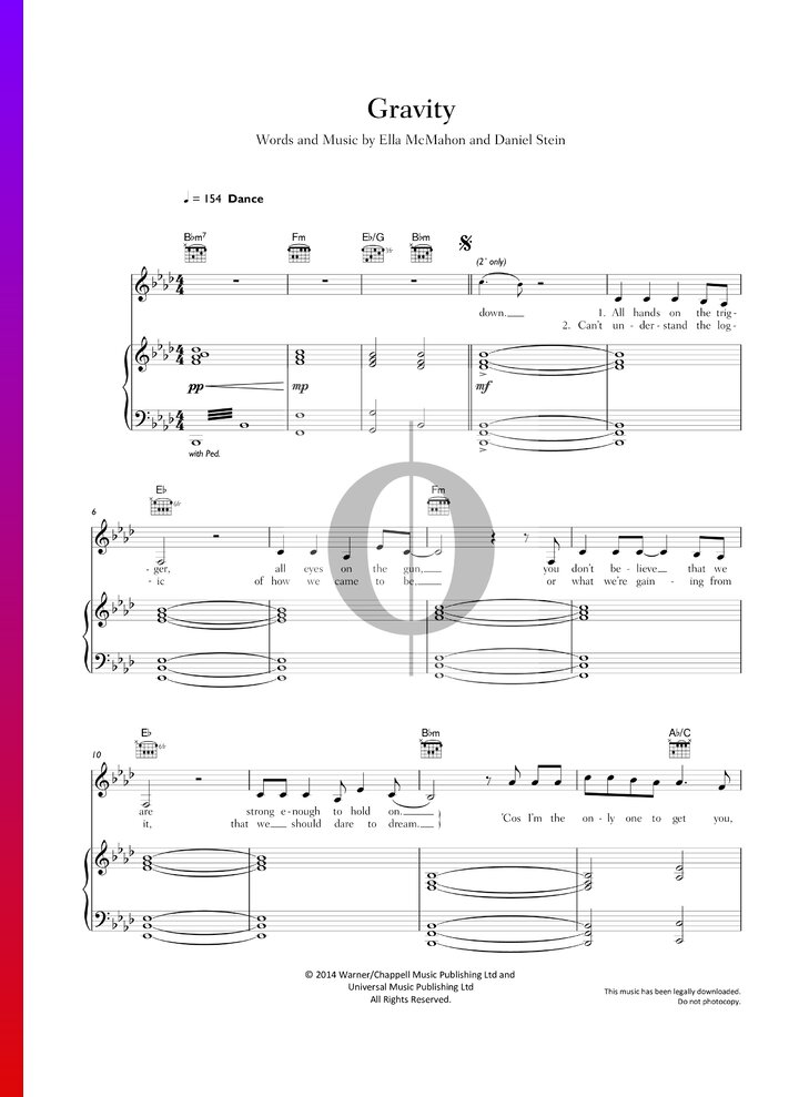 Gravity (Ella Eyre, DJ Fresh) Piano Sheet Music - OKTAV