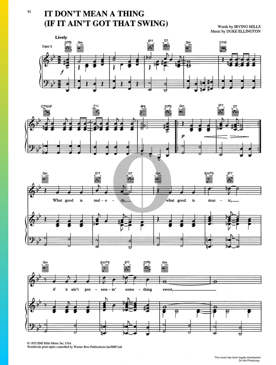 It Don't Mean A Thing (If It Ain't Got That Swing) » Duke Ellington ...