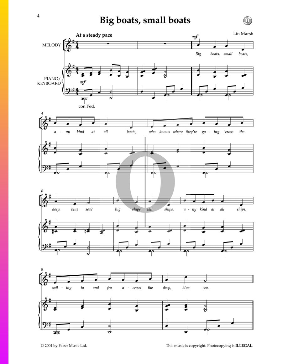 Big Boats, Small Boats (Lin Marsh) Piano Sheet Music - OKTAV