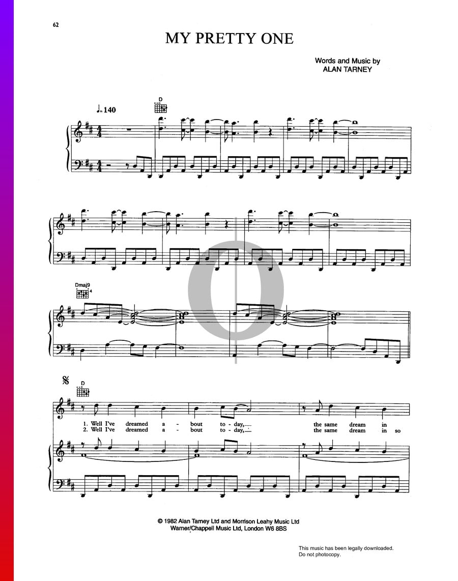 My Pretty One (Cliff Richard) Piano Sheet Music - OKTAV