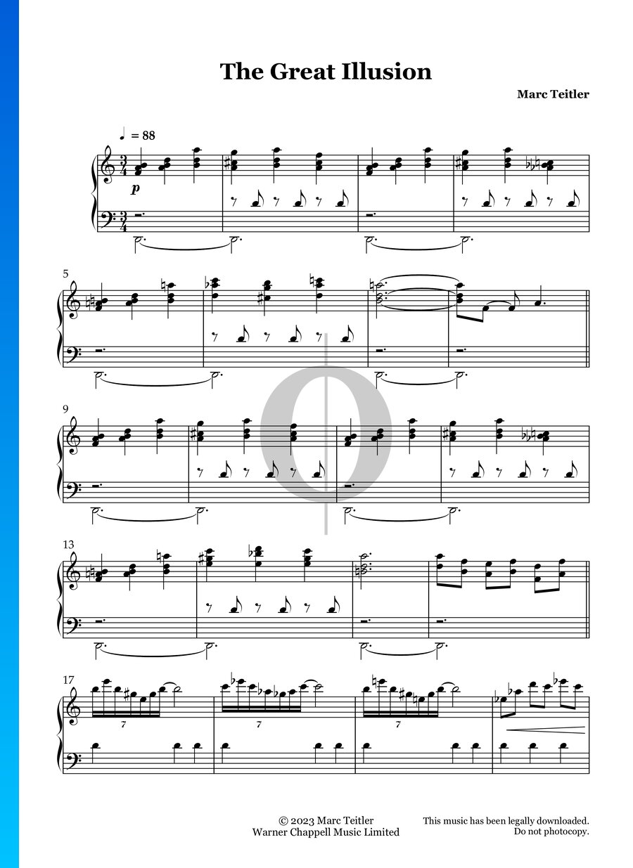 The Great Illusion (Marc Teitler) Piano Sheet Music - OKTAV