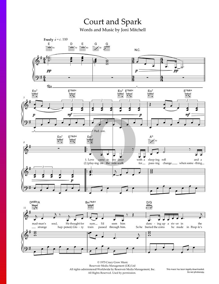 Court And Spark » John Mitchell - Partitions de piano - OKTAV