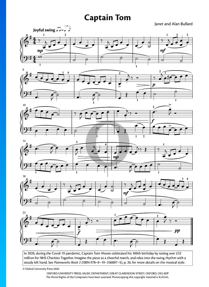 Captain Tom (Alan Bullard, Janet Bullard) Piano Sheet Music - OKTAV