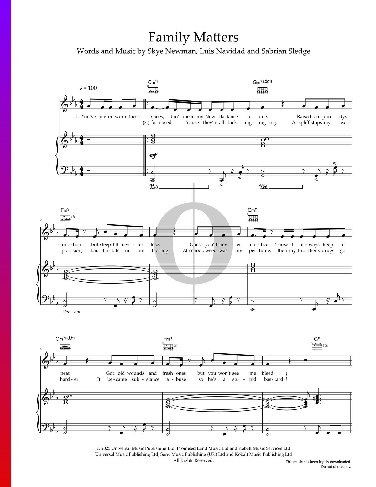 Family Matters (Skye Newman) Piano Sheet Music - OKTAV