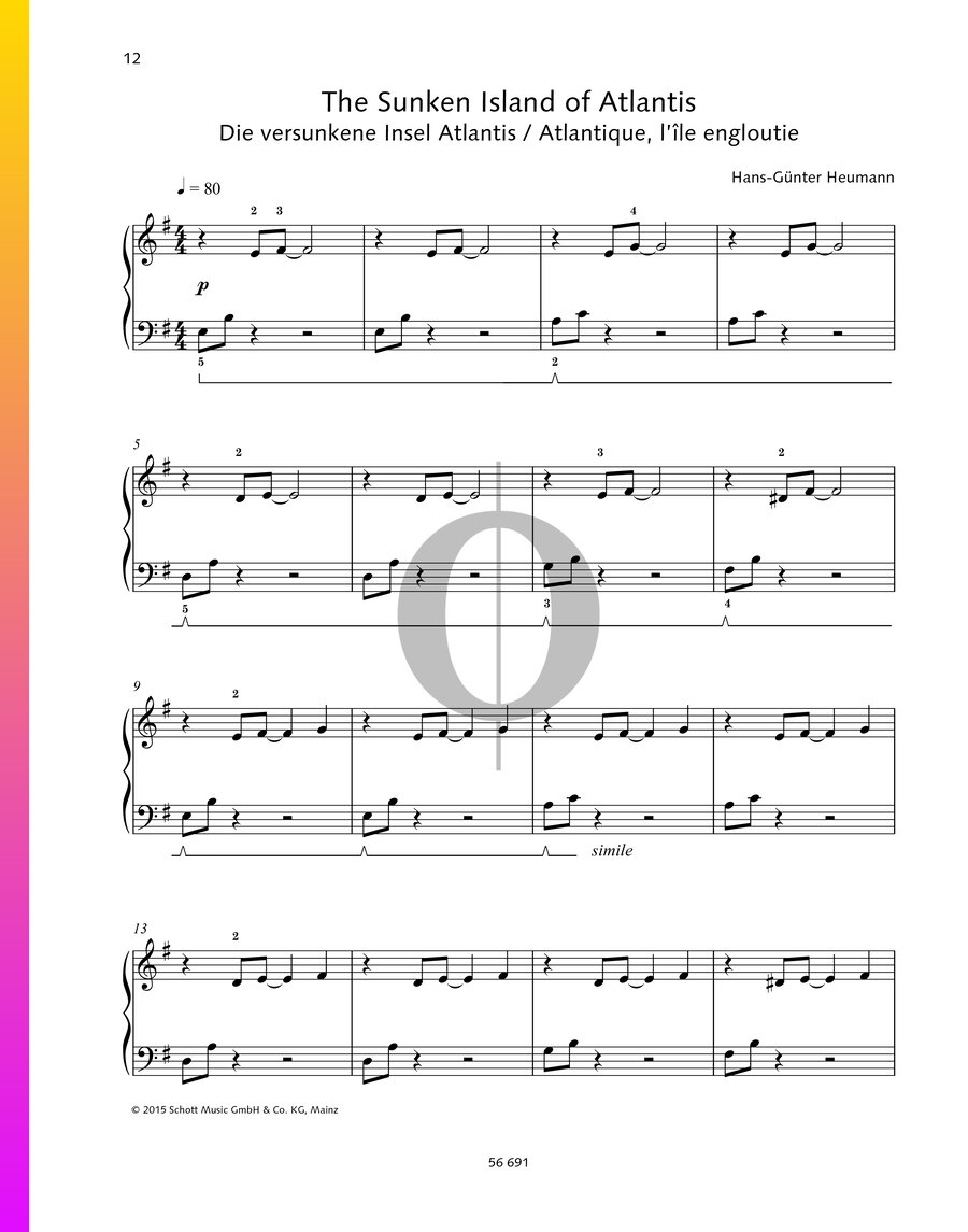 The Sunken Island of Atlantis (Hans-Günter Heumann) Piano Sheet Music ...