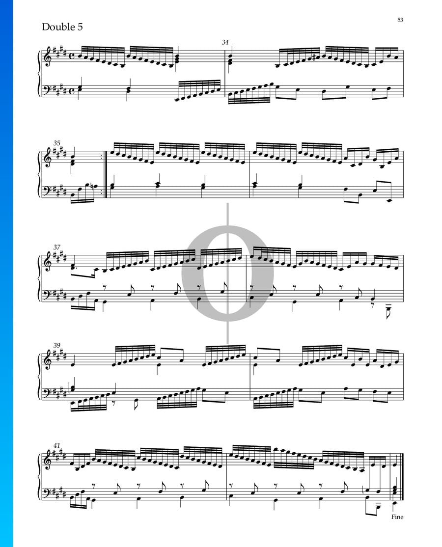 Suite No. 5 E Major, HWV 430: 8. Double 5 (Georg Friedrich Händel ...