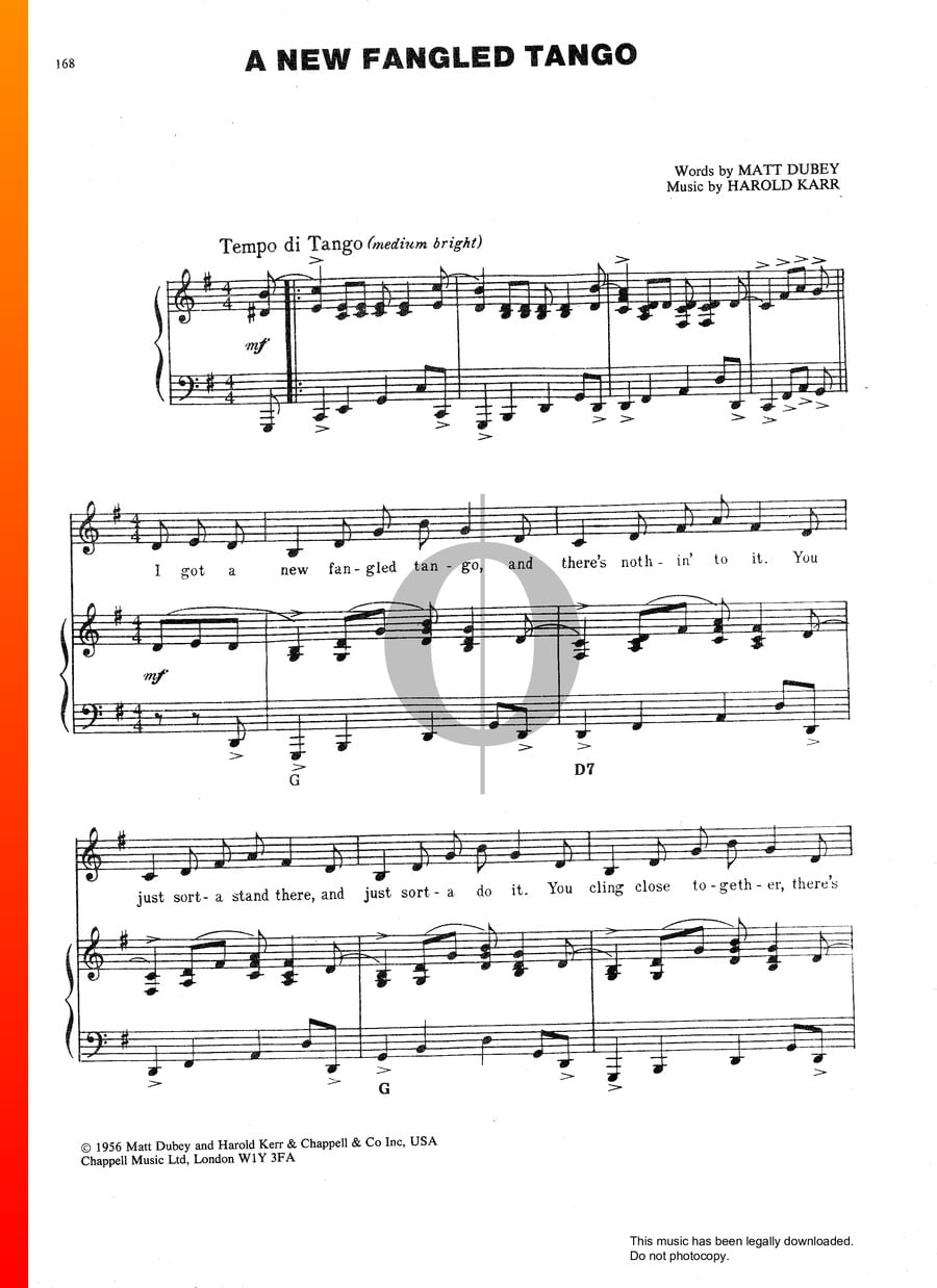 A New Fangled Tango (Lena Horne) Piano Sheet Music - OKTAV