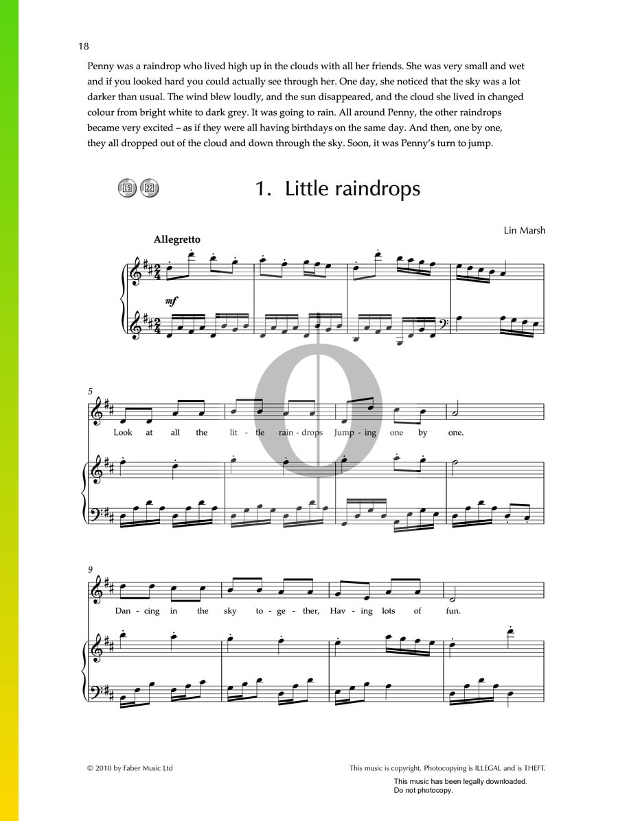 Little Raindrops (Lin Marsh) Piano Sheet Music - OKTAV
