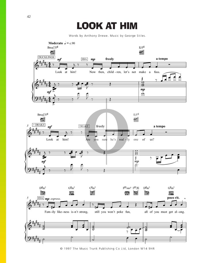 Look At Him (George Stiles) Piano Sheet Music - OKTAV