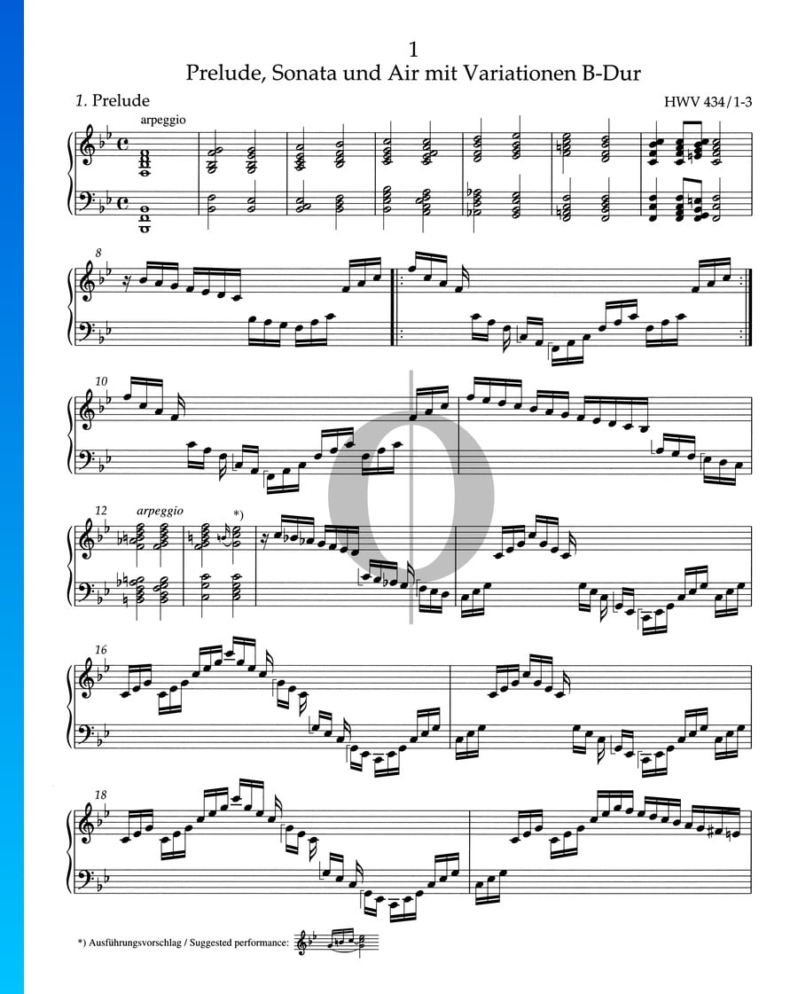 Suite B-flat Major, HWV 434 (Georg Friedrich Händel) Piano Sheet Music ...