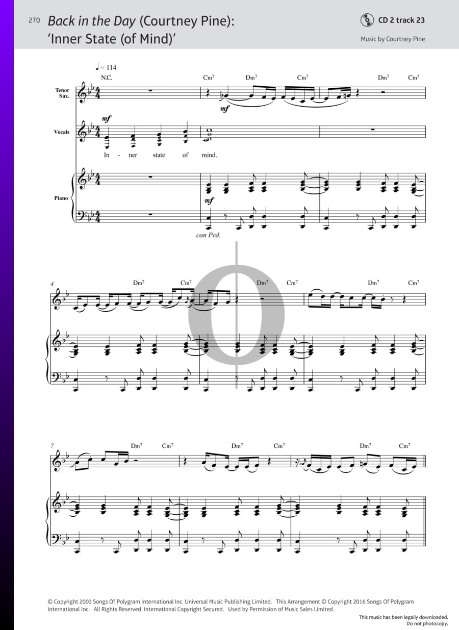 Inner State (Of Mind) (Courtney Pine) Piano Sheet Music - OKTAV