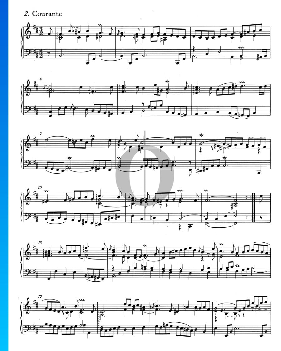 French Overture, BWV 831: 2. Courante (Johann Sebastian Bach) Piano ...