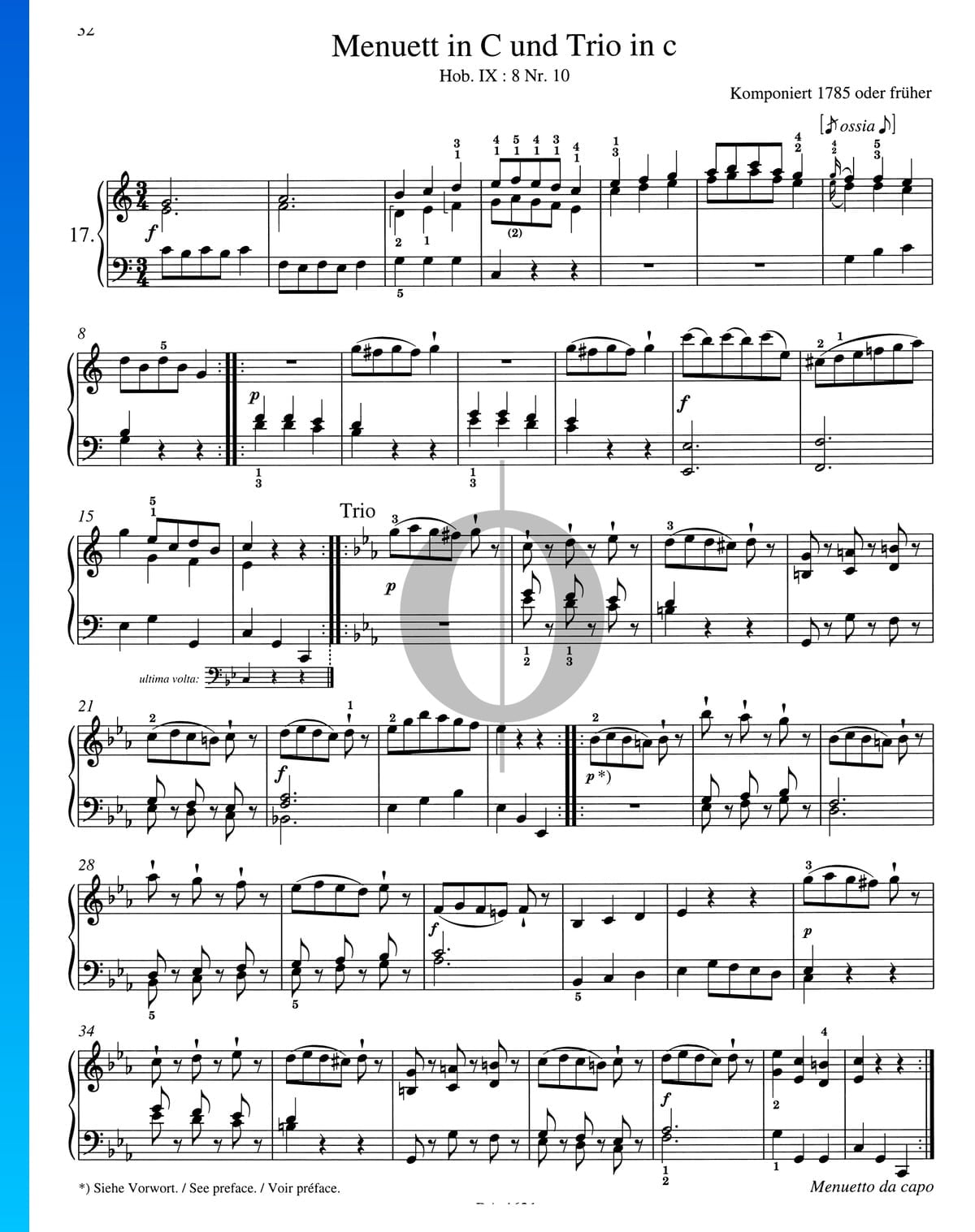 Minuet in C Major and Trio in E Minor, Hob.IX: 8 No. 10 (Franz Joseph ...