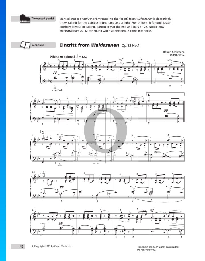 Waldszenen; Op. 82: Nr. 1 Eintritt Klaviernoten (Robert Schumann) - OKTAV