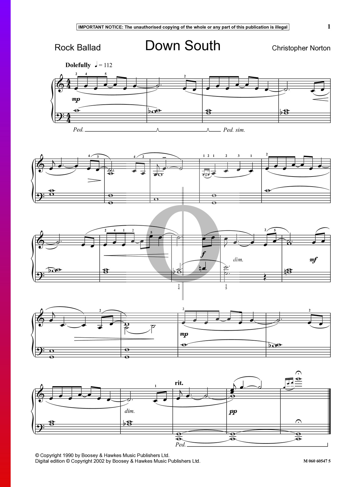 Down South (Christopher Norton) Piano Sheet Music - OKTAV