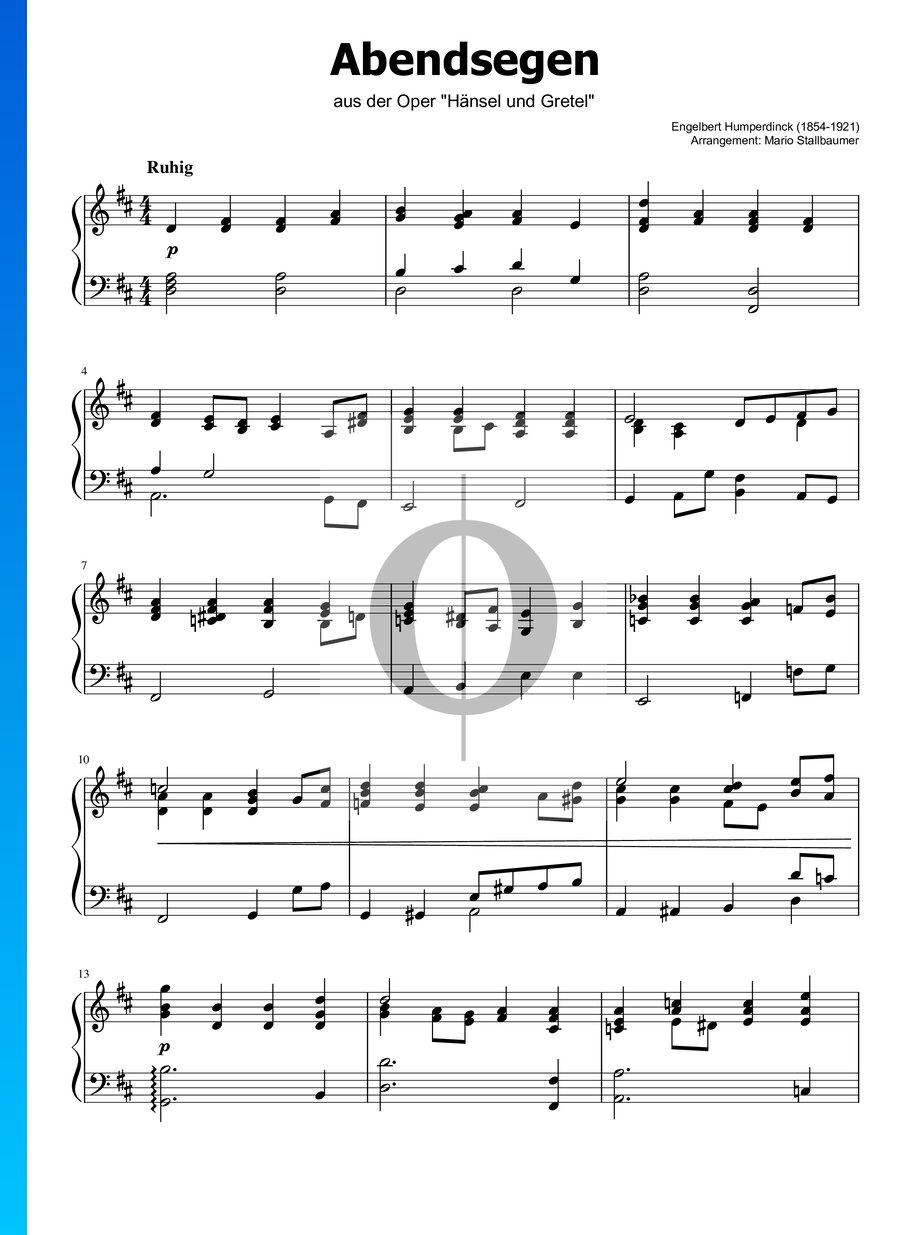 Hansel Und Gretel Overture Engelbert Humperdinck Piano Sheet Music