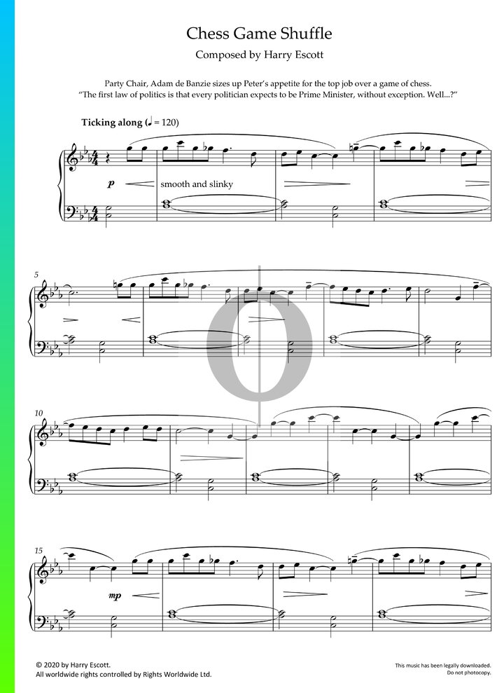 Chess Game Shuffle Piano Sheet Music from Roadkill by Harry Escott - OKTAV