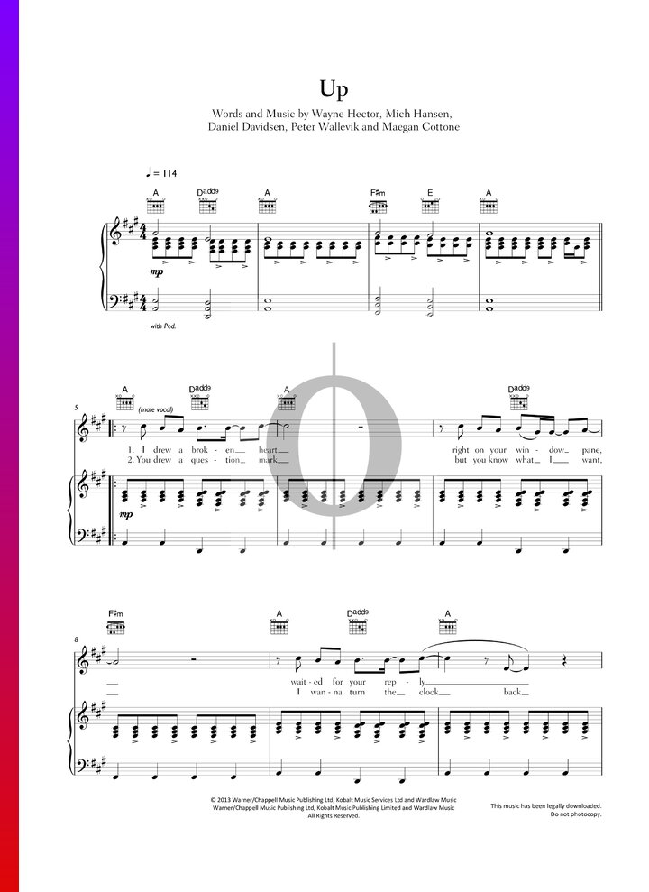 Up (Olly Murs, Demi Lovato) Piano Sheet Music - OKTAV