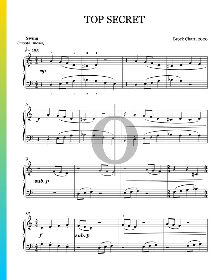 Top Secret (Brock Chart) Piano Sheet Music - OKTAV