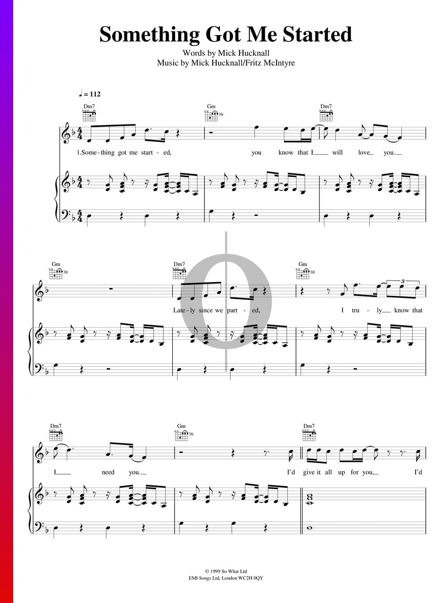 Something Got Me Started (Simply Red) Piano Sheet Music - OKTAV