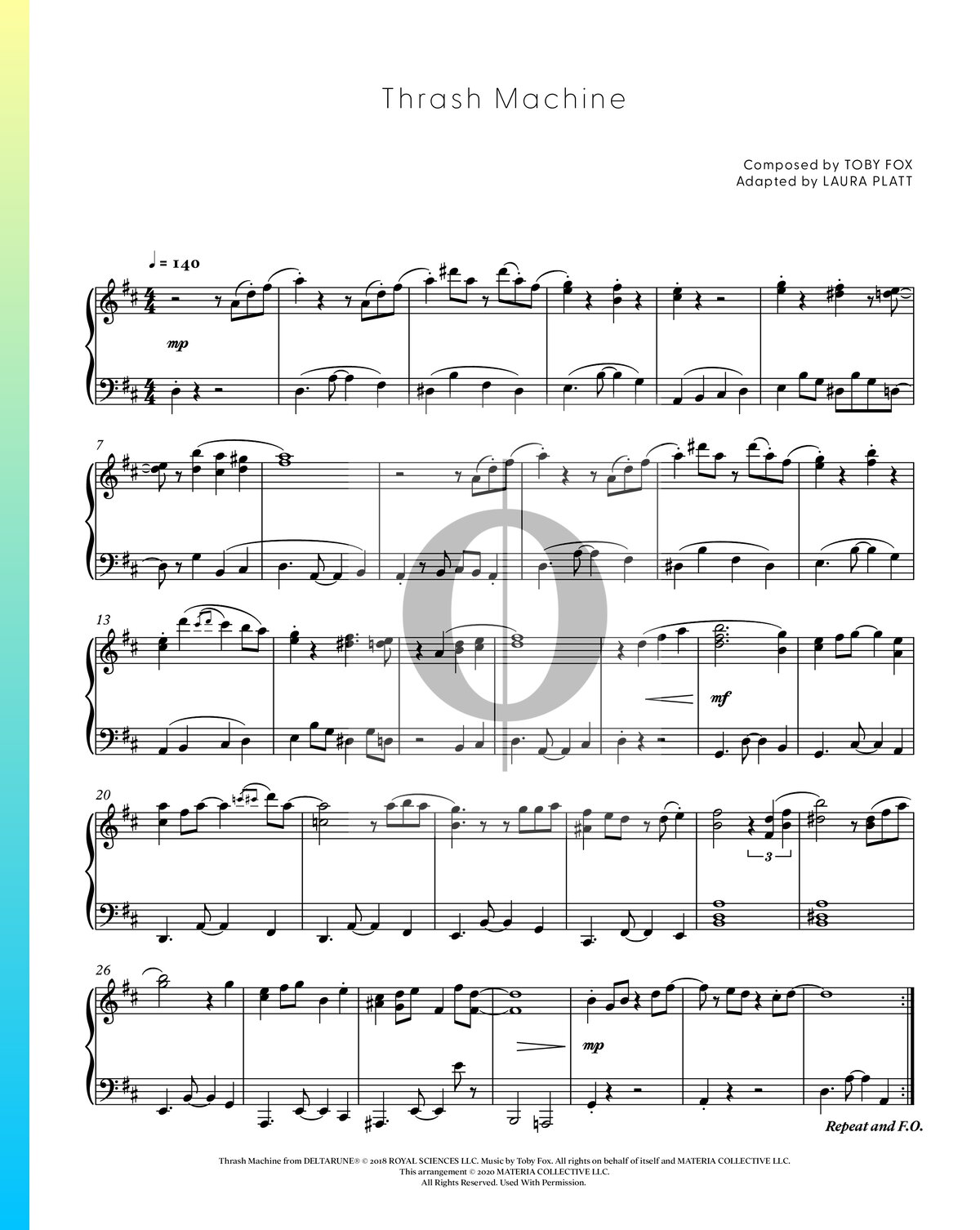 Thrash Machine (Toby Fox) Piano Sheet Music - OKTAV