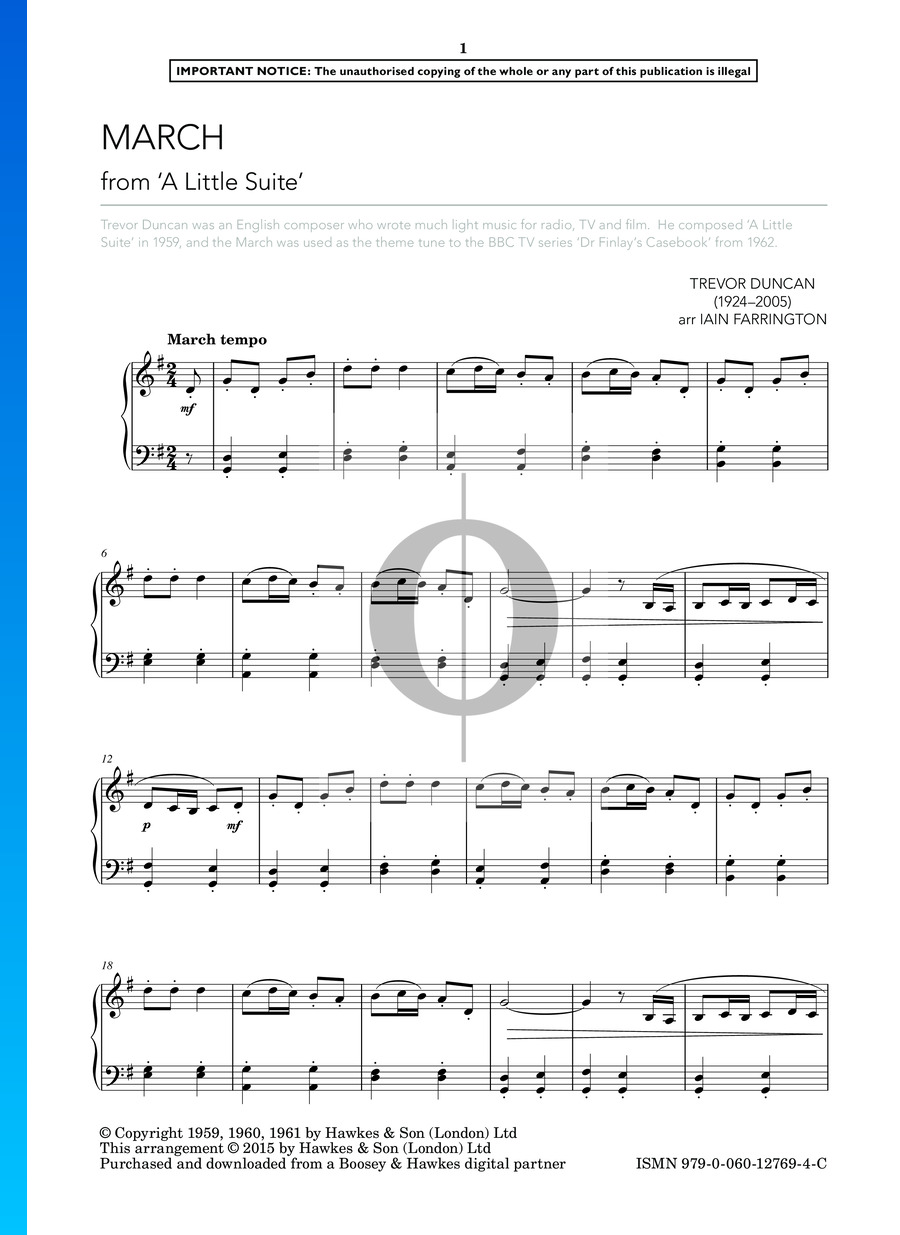 A Little Suite: March (Trevor Duncan) Piano Sheet Music - OKTAV
