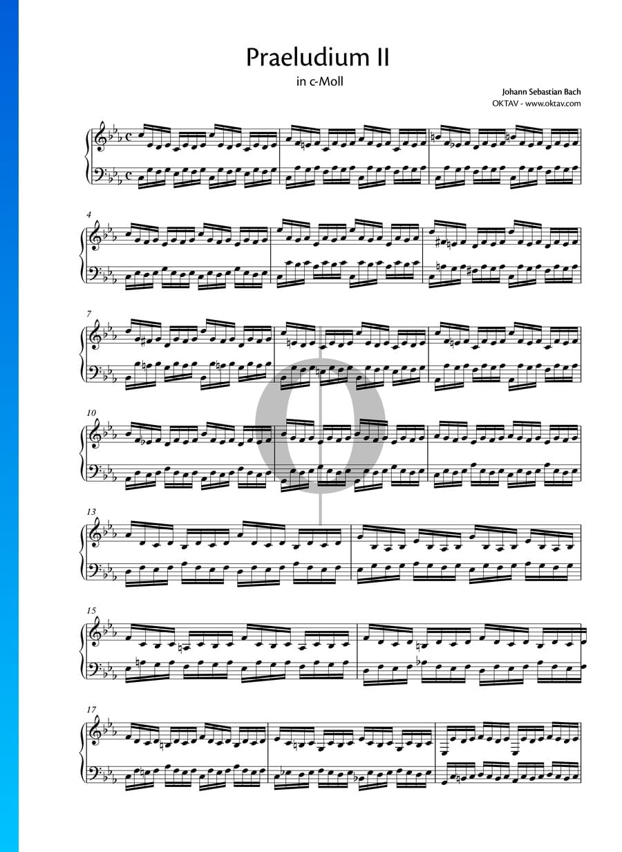 Prelude 2 C Minor, BWV 847 (Johann Sebastian Bach) Piano Sheet Music ...