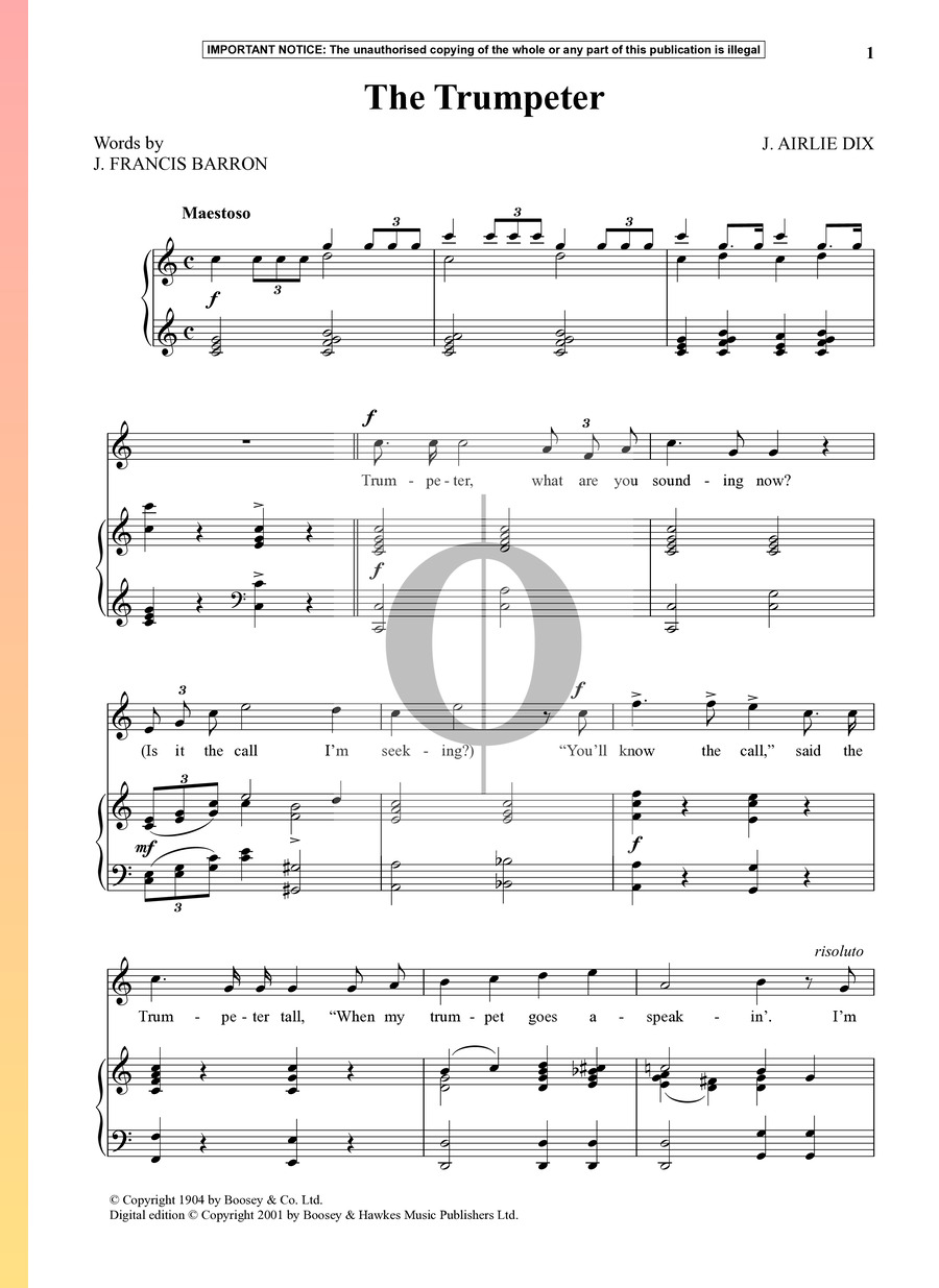 The Trumpeter (J. Airlie Dix) Piano Sheet Music - OKTAV
