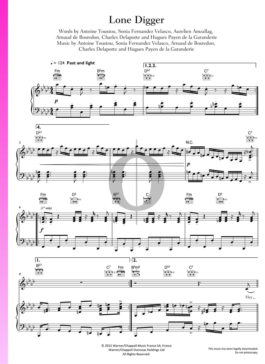 Lone Digger (Caravan Palace) Piano Sheet Music - OKTAV